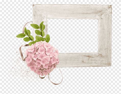 핑크 수국 일러스트 프레임 꽃 식물 꽃 테두리가있는 직사각형 흰색 프레임 크리 에이 티브 꽃 테두리 태그 수채화 그림 테두리 Png Pngegg