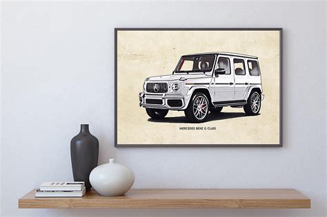 Mercedes Benz G Class Sketch Printable Wall Art Print Etsy
