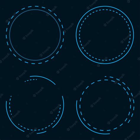 Premium Vector Round Frames With Dash Science Fiction Elements For