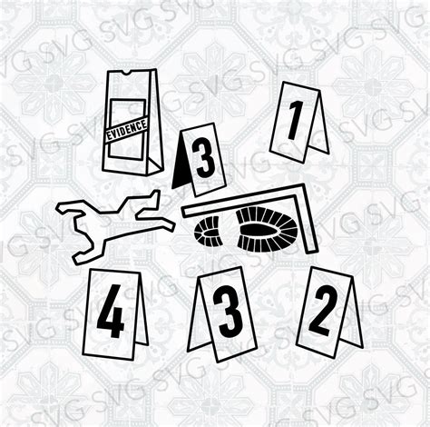 Crime Scene Svg Crime Scene Markers Svg Evidence Marker Cut Etsy Uk