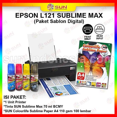 Printer Epson Paket Printer Tinta Sun Sublime Max Printer Epson