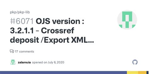 ojs version 3 2 1 1 crossref deposit export xml problem unrecognized dao