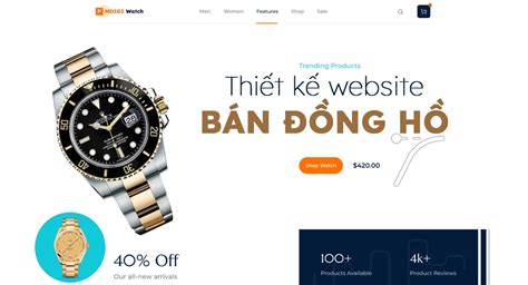 thiết kế website bán đồng hồ sang trọng lịch lãm mdigi