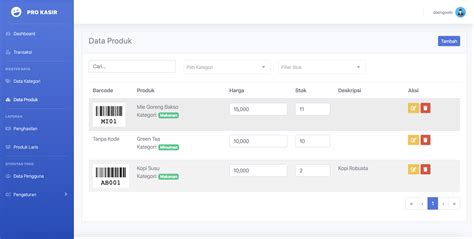 Aplikasi Kasir Penjualan Daeng Web