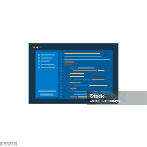 프로그래밍 코드 블루 장치 화면에 스트로크에서의 벡터 그림 노트북에 대한 스톡 벡터 아트 및 기타 이미지 노트북 배경 주제