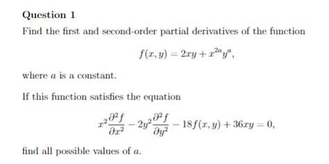solved question 1find the first and second order partial