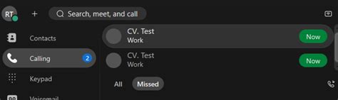 Webex Showing The Missed Call At The Top Of The Contacts With Now Cisco Community