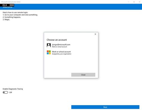 universal microsoft authenticator beta app shows up in the windows