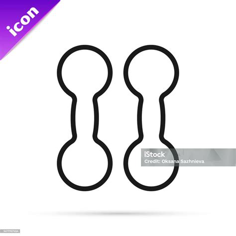 흰색 배경에 격리 된 검은 줄 아령 아이콘 근육 리프팅 아이콘 피트니스 바벨 체육관 스포츠 장비 운동 범벨 벡터 강철에 대한