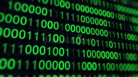 Binary Code 3d Bg With Camera Movement Stock Illustration