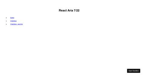 React Aria Playground Codesandbox