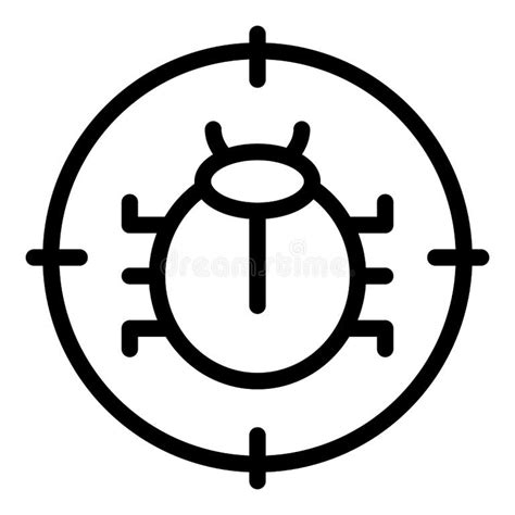 Bug Detection Icon Outline Vector Online Security Stock Illustration