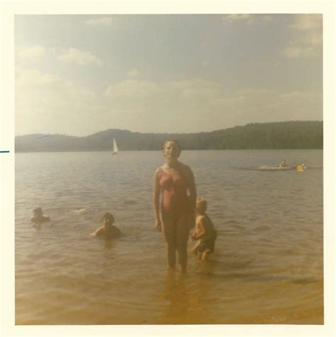 Vintage Color Photo Red Swimsuit Woman Lake Summer Memories Etsy