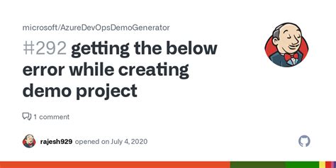 Getting The Below Error While Creating Demo Project Issue Microsoft