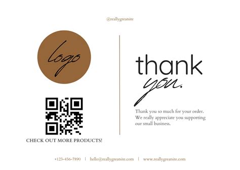 Qr Code Thank You Card Canva Template Printable Small Businesses