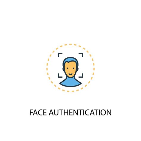 Premium Vector Face Authentication Concept 2 Colored Line Icon