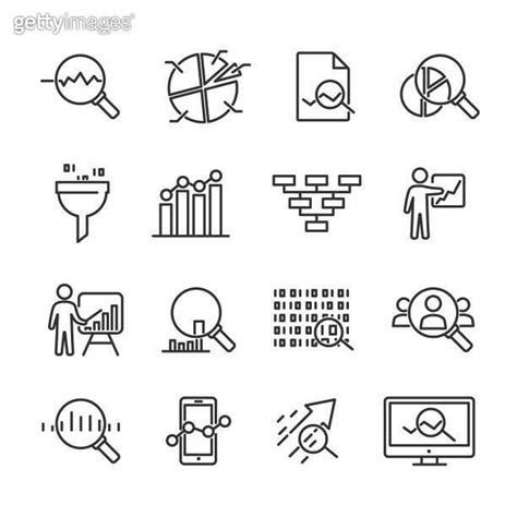 Vector image set of data analysis line icons 이미지 1308054641 게티이미지뱅크