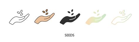 Vector Seeds Icon Icon In Solid Gradient And Line Styles And Lineal Color Trendy Colors Isolated Vector Seeds Icon Icon In Solid Gradient And Line Styles And Lineal Color Trendy Colors Isolated