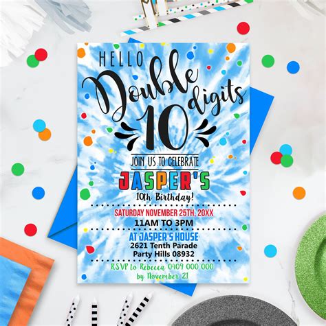 Printable Birthday Party Invitations For 10 Year Olds