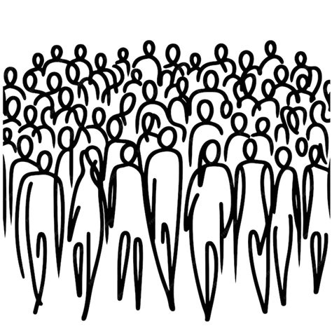 Continuous Line Drawing Crowd Of People Hands Drawing Premium Ai