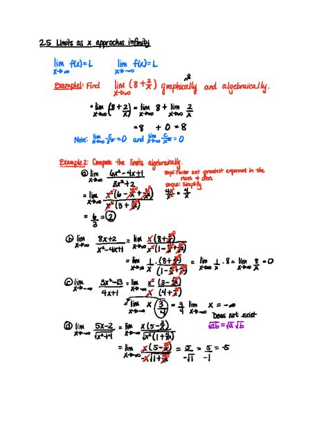 Section 25 Notes For Ms Walkers Calculus 1 Class 2 Limits As X