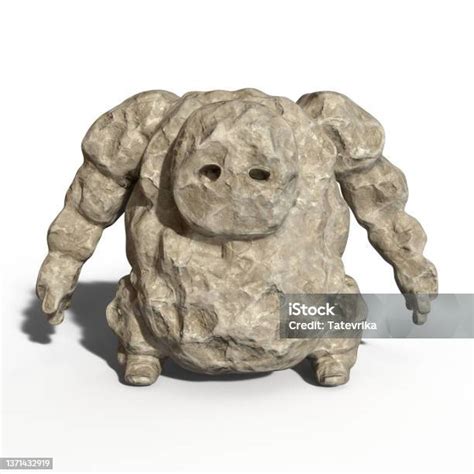 판타지 생물 골렘 3d 일러스트레이션 클리핑 경로가 있는 파일입니다 0명에 대한 스톡 사진 및 기타 이미지 0명 3차원 형태 개념 Istock