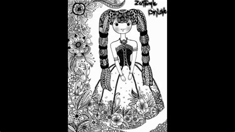 Drawing Zentangle Draw Girl And Flower How To Draw Zentangle YouTube