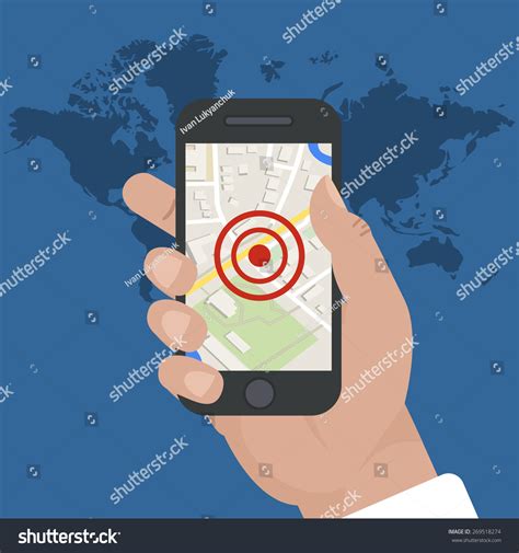 Smart Phone Navigation Mobile Gps And Tracking Concept Location Track App On Touchscreen