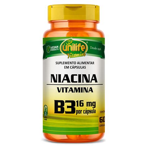 Vitamina B3 500mg 60 Cápsulas Unilife Nattu Natural Atacado Brasil