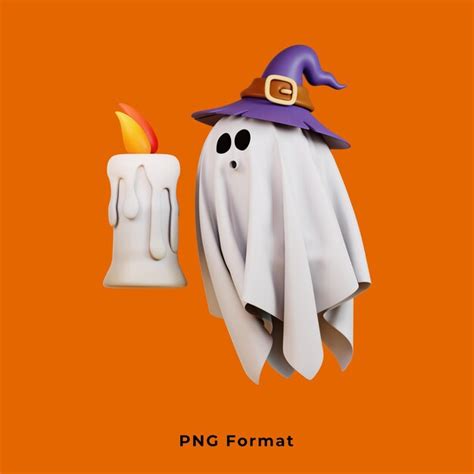 Premium Psd Ghost Halloween On Png Background