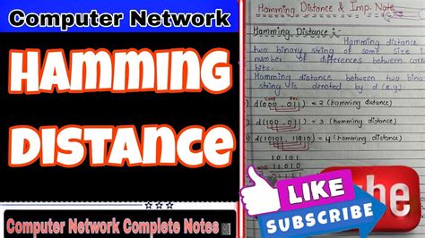 Hamming Distance And Minimum Hamming Distance Explained 🌐 Computernetwork Youtube