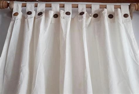 Curtain Calico Natural With Velcro Tabs Feature Coconut Button That Bali Shop