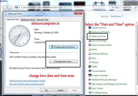 How To Set System Date And Time Zone All In One Atharav Computer Taichword