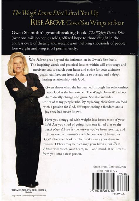 Rise Above By Gwen Shamblin Very Good Hard Cover 2000 First Edition First Class Used Books