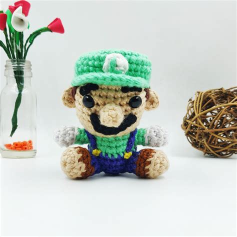 Mini Luigi Amigurumi Crochet Collectible Toy Loombastic Studios
