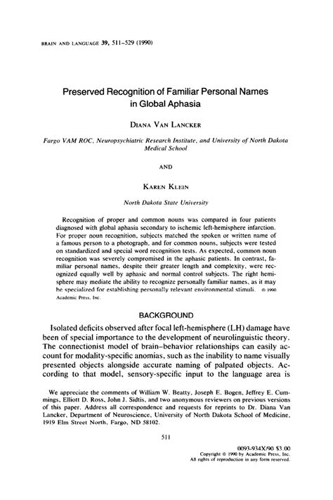 Pdf Comprehension Of Personally Relevant Perl Versus Novel Language