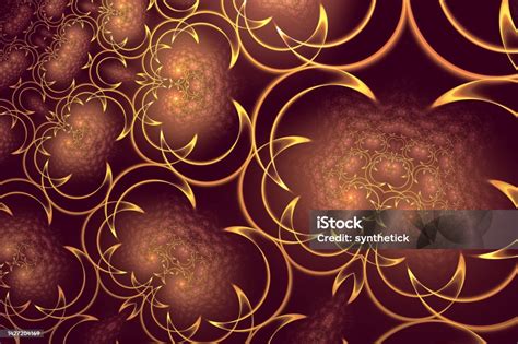 추상적 인 프랙탈 아트 배경 무한히 반복되는 초승달의 복잡한 리갈 레드와 골드 패턴 0명에 대한 스톡 사진 및 기타 이미지 0명 Byzantine Sacred