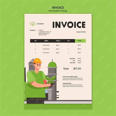 Premium Psd Renewable Energy Invoice Template