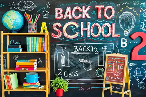 Back To School 2 Class Blackboard Backdrop Brp7 176