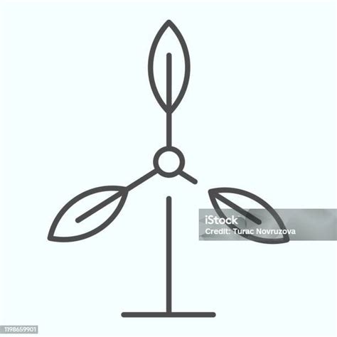 풍차 얇은 선 아이콘입니다 흰색으로 격리된 벡터 일러스트레이션을 밀링합니다 웹 및 응용 프로그램을 위해 설계된 바람 타워 개요 스타일 디자인 Eps 10 10에 대한 스톡