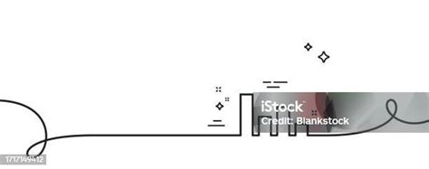 Histogram Chart Line Icon Financial Graph Continuous Line With Curl Vector Stock Illustration