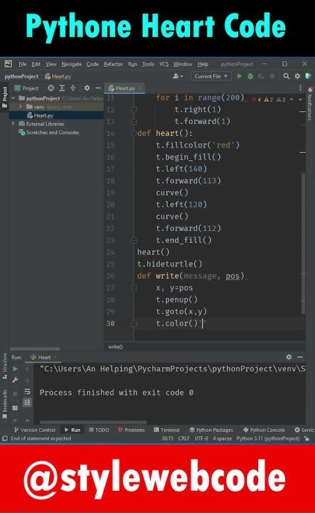 Make A Heart And Print I Love You Using Python Turtle Shorts Turtle Python Heart