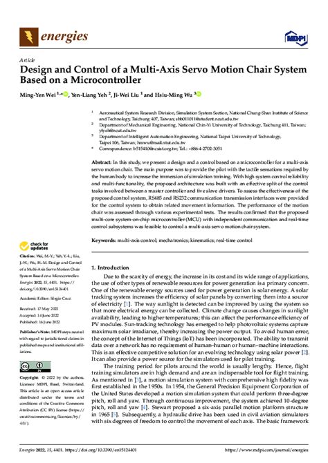 Pdf Design And Control Of A Multi Axis Servo Motion Chair System Based On A Microcontroller