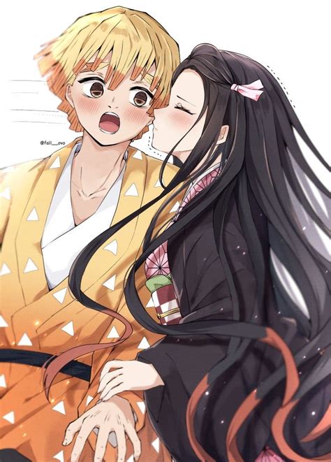 Save Follow Nezuko Kamado Zenitsu Agatsuma Demon Slayer Kimetsu No Yaiba Anime