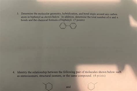 Solved 3 Determine The Molecular Geometry Hybridization
