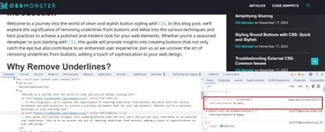 Css Monster On Tumblr Removing Underlines From Buttons With Css Clean