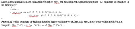 Write A Denotational Semantics Mapping Function Mdu