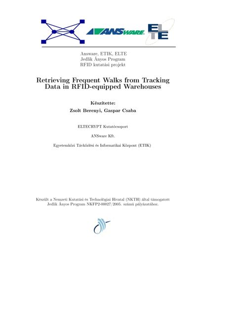 Pdf Retrieving Frequent Walks From Tracking Data In Rfid Equipped Warehouses