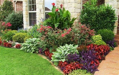 Front Entry Flower Bed Unique By Design Canna Zone 7 11 Knock Out