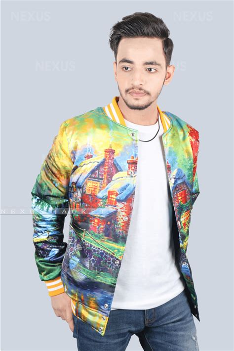 Satin Sublimation Mens Varsity Jacket Nexus Jacket